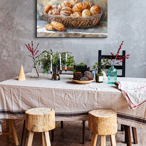 Kitchen Wall Decor Dinner Rolls in Basket Canvas Print Dining Room Wall ...