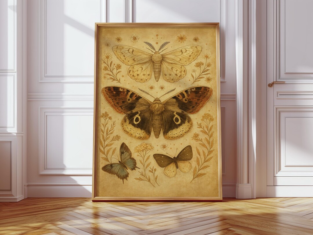 Vintage Moth and Butterfly Art Print – Antique Entomology Wall Decor ...