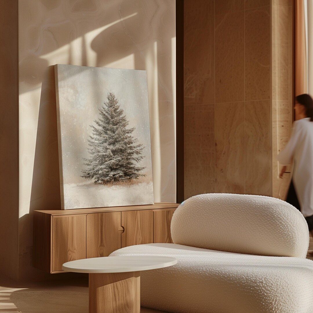 Snow Crusted Christmas Trees in the Forest Ready to Hang Canvas Wall ...