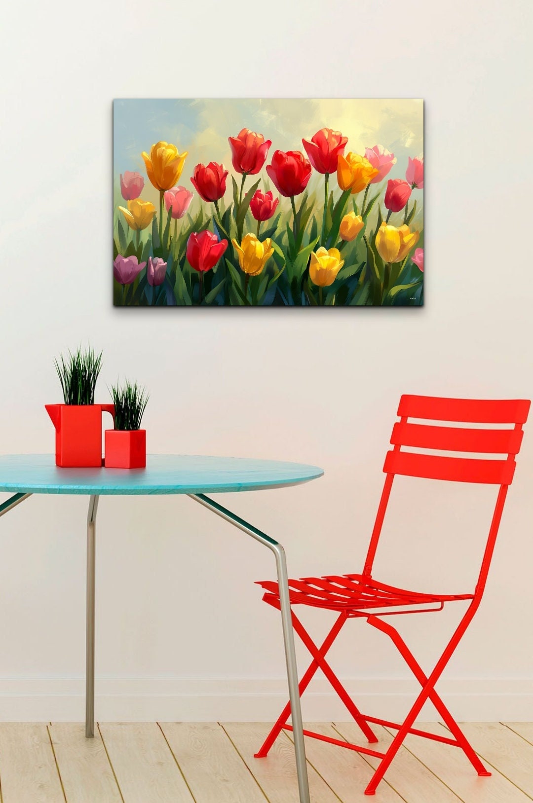 Tulip Canvas Wall Art Print, Flower Wall Art, Vibrant Wall Art, New ...