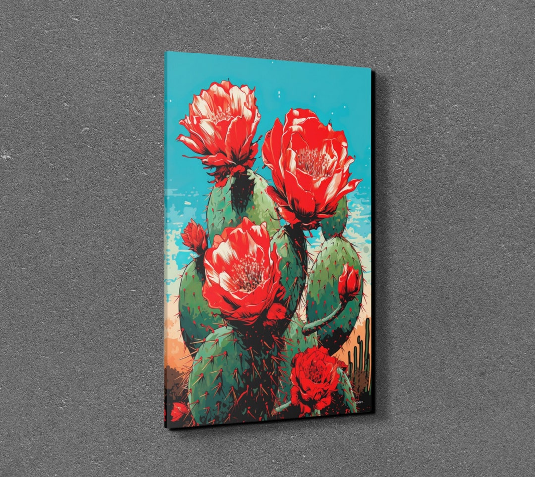 Pop Art Cactus Canvas Wall Art, Desert Cactus Art, Mexico Cactus Pop ...