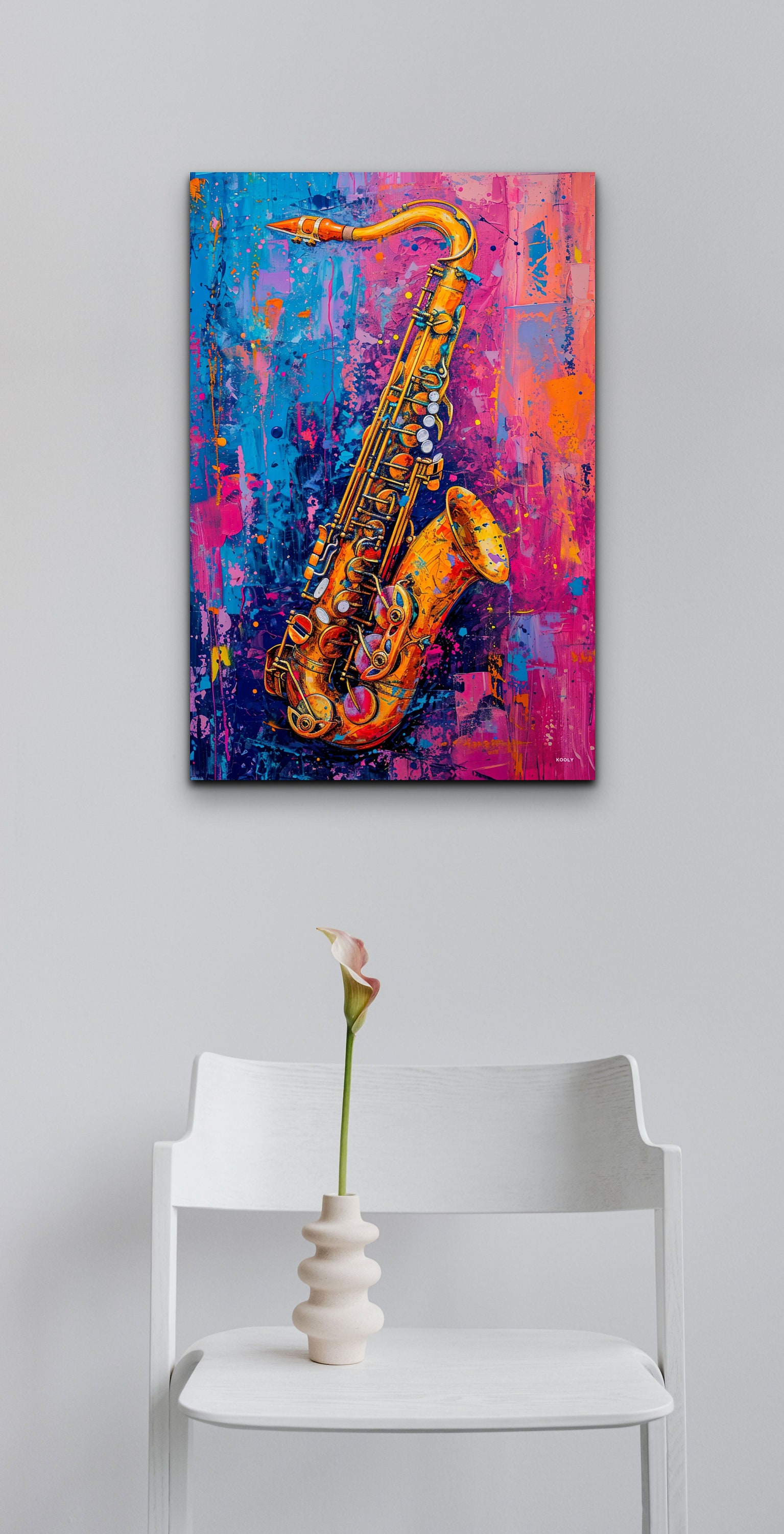 Pop Art Saxophone Canvas Wall Art - Etsy