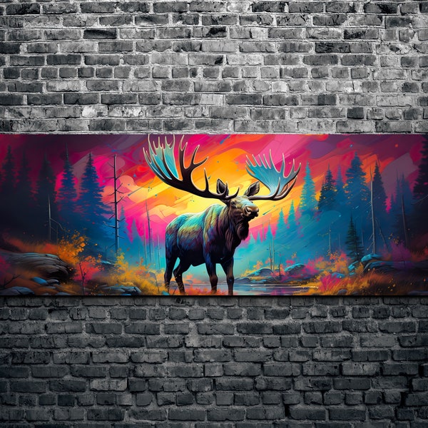 Moose Canvas Art - Etsy