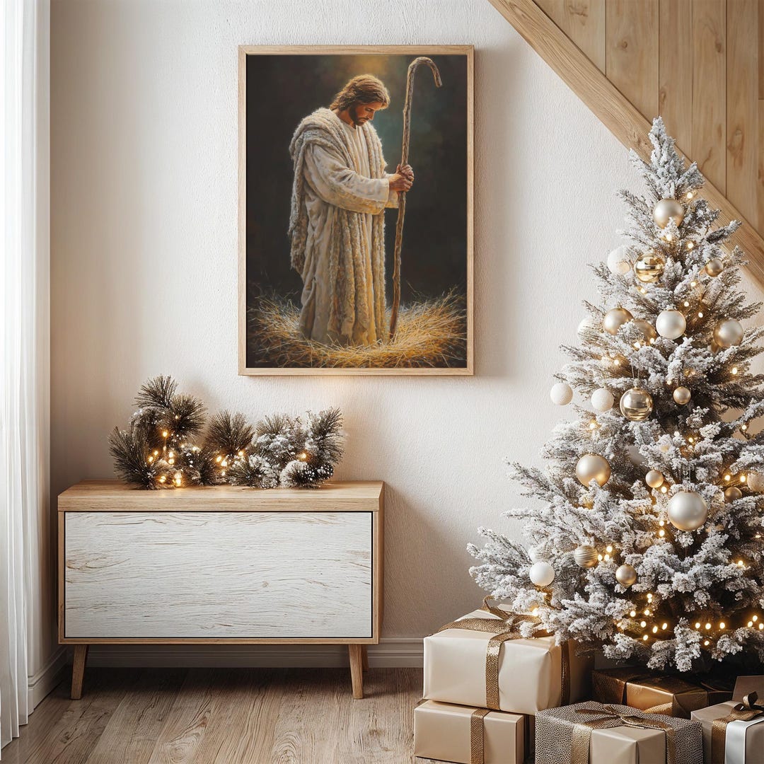 Jesus the Good Shepherd With Staff - Etsy