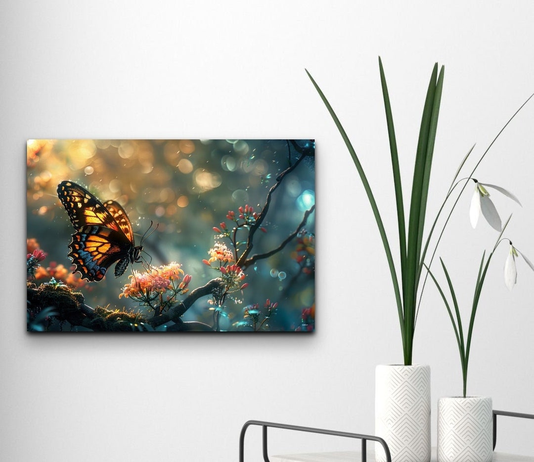 Monarch Butterfly Canvas Wall Art Print, Modern Artistic Wall Decor ...