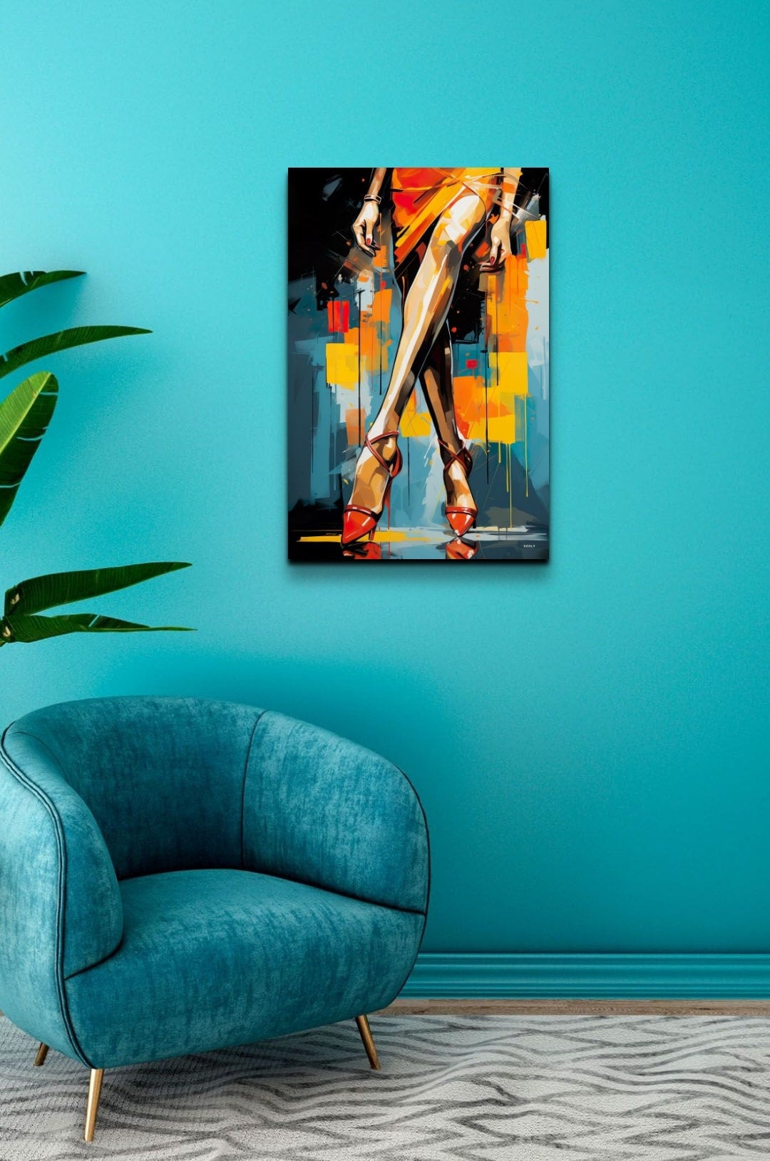 High Heel Abstract Canvas Wall Art, Feminine Art, High Heel Art, Gift ...