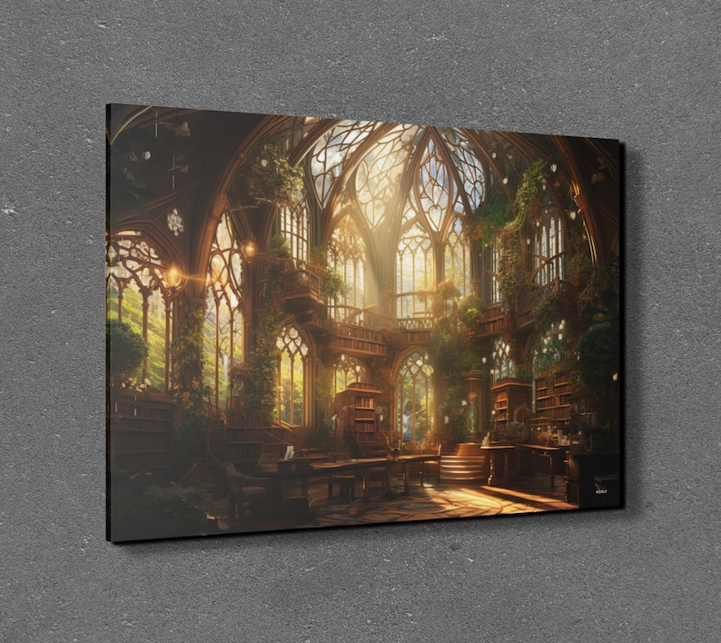 Mystical Library Canvas Art - Etsy