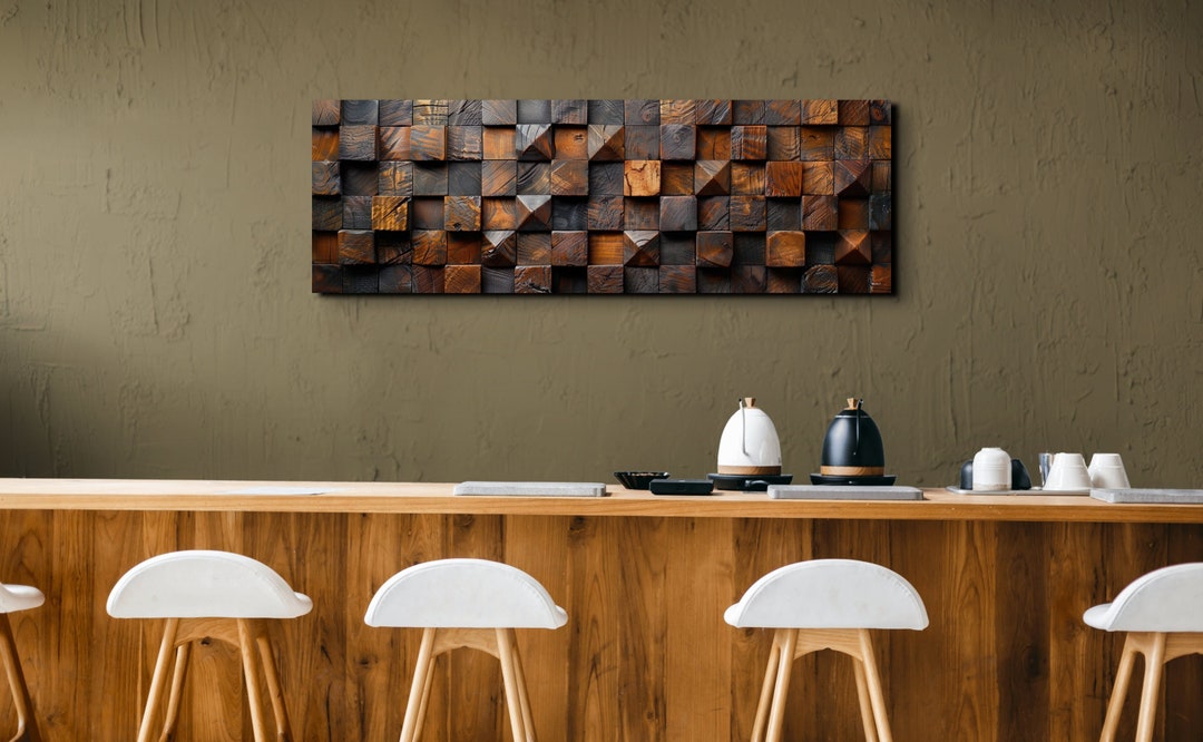 Wood Pattern Style Canvas Wall Art Print, Panoramic Wall Decor ...