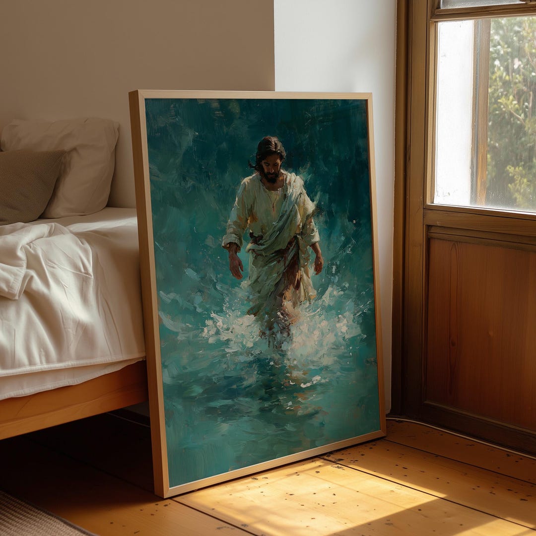 Faith Over Waves: Christ Walking in Power and Peace - Etsy