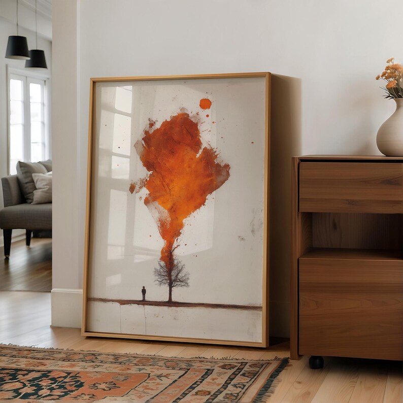 Man Beside Tree Ablaze With Color - Etsy UK