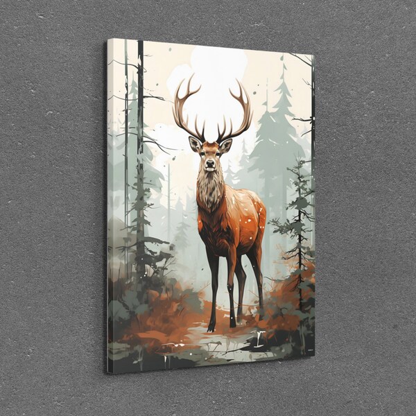 Deer Canvas Art - Etsy