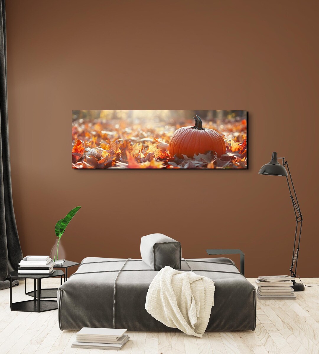 Fall Rustic Leaves Landscape Art, Fall Art, Halloween Decor, Ready to ...