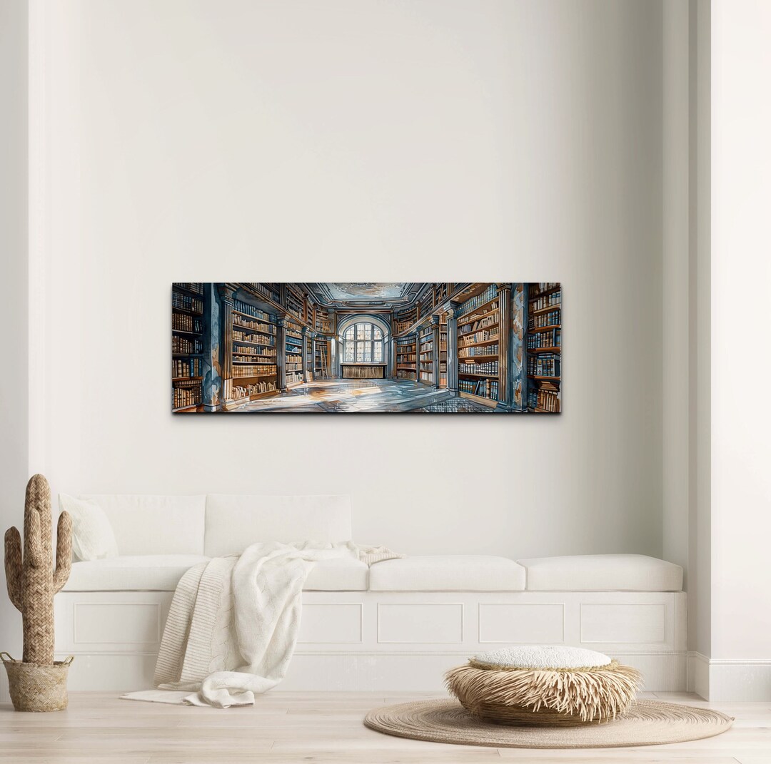 Mystic Library Panoramic Canvas Wall Art - Etsy