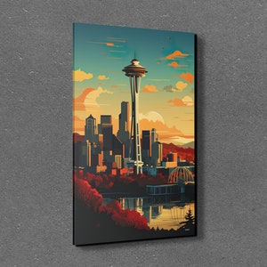Space Needle Travel Poster, Seattle Washington Travel Poster, Space ...
