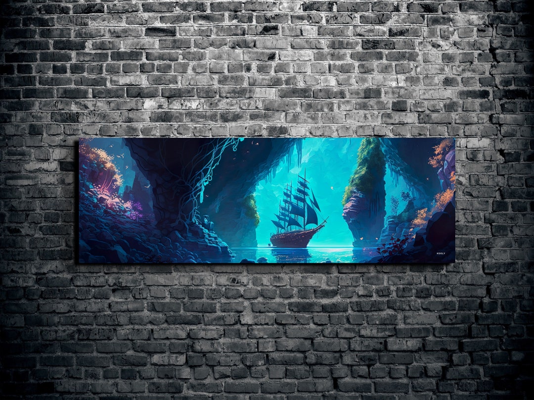 Pirate Ship Canvas, Pirate Ship Painting, Pirate Roberts Wall Art, Huge ...