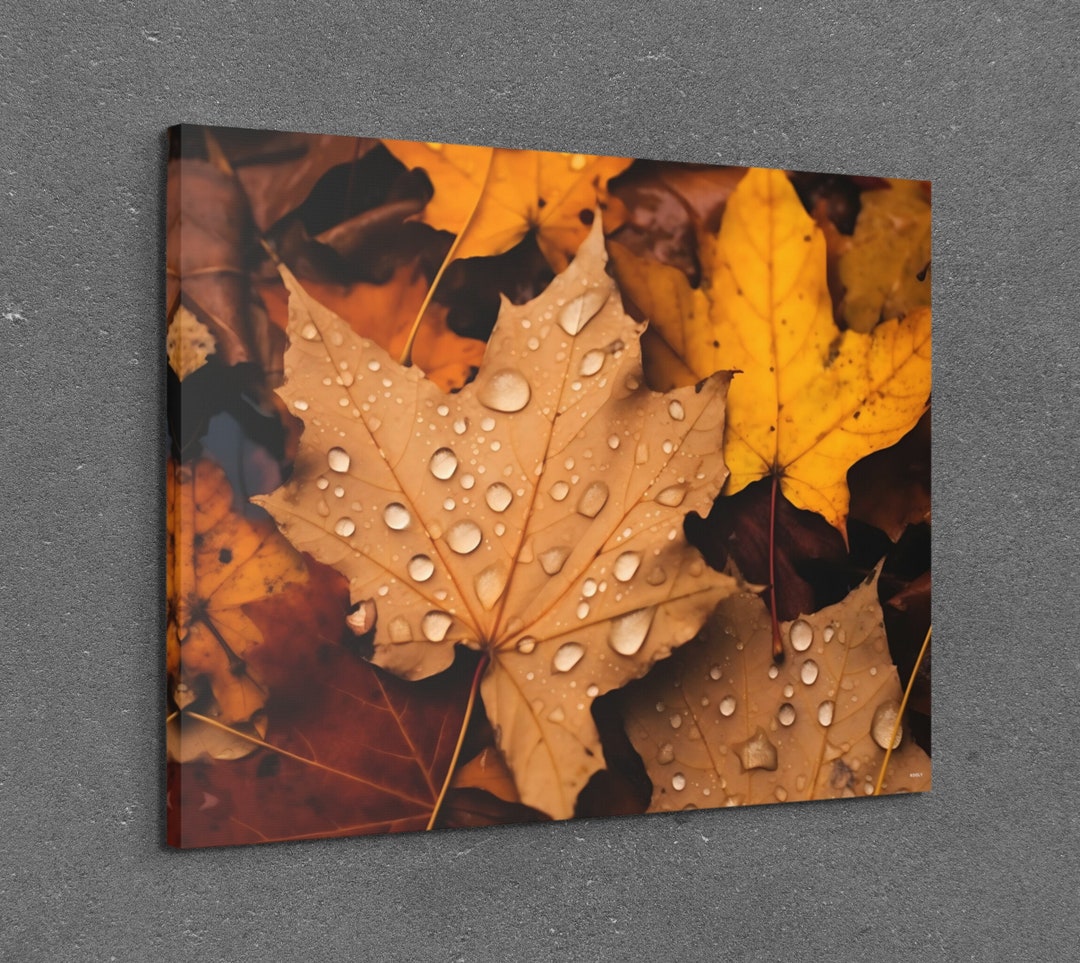 Autumn Leaves Canvas Wall Art, Maple Leaves Home Décor, Farmhouse 1.5 ...