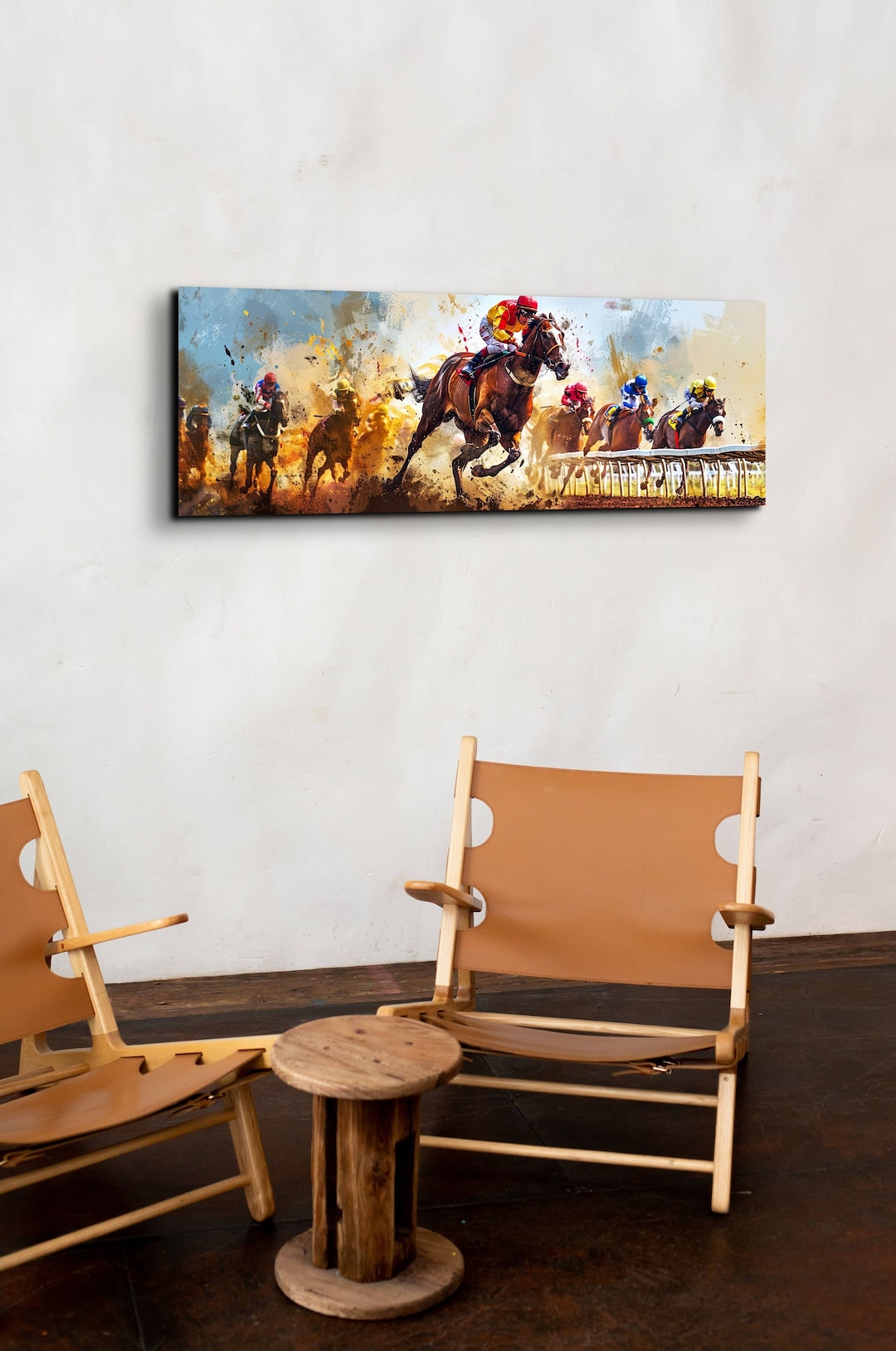 Dynamic Kentucky Derby Horse Racing Ready to Hang Canvas Wall Art Print ...