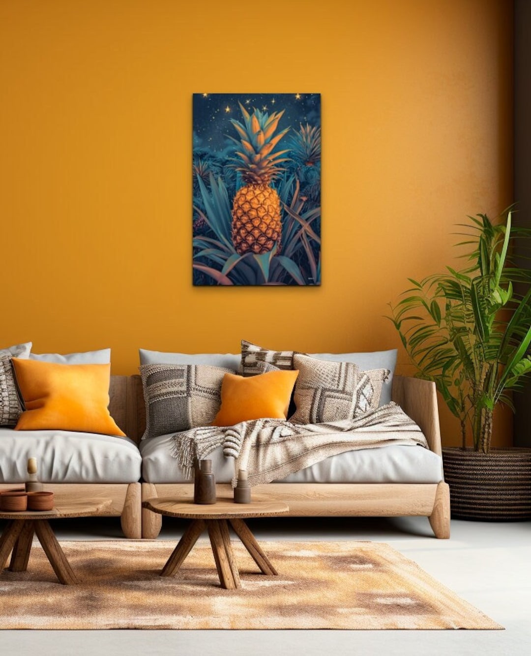 Pineapple Painting, Pineapple Art Print, Beach House Decor, Hawaiian Decor, Tropical Painting ...