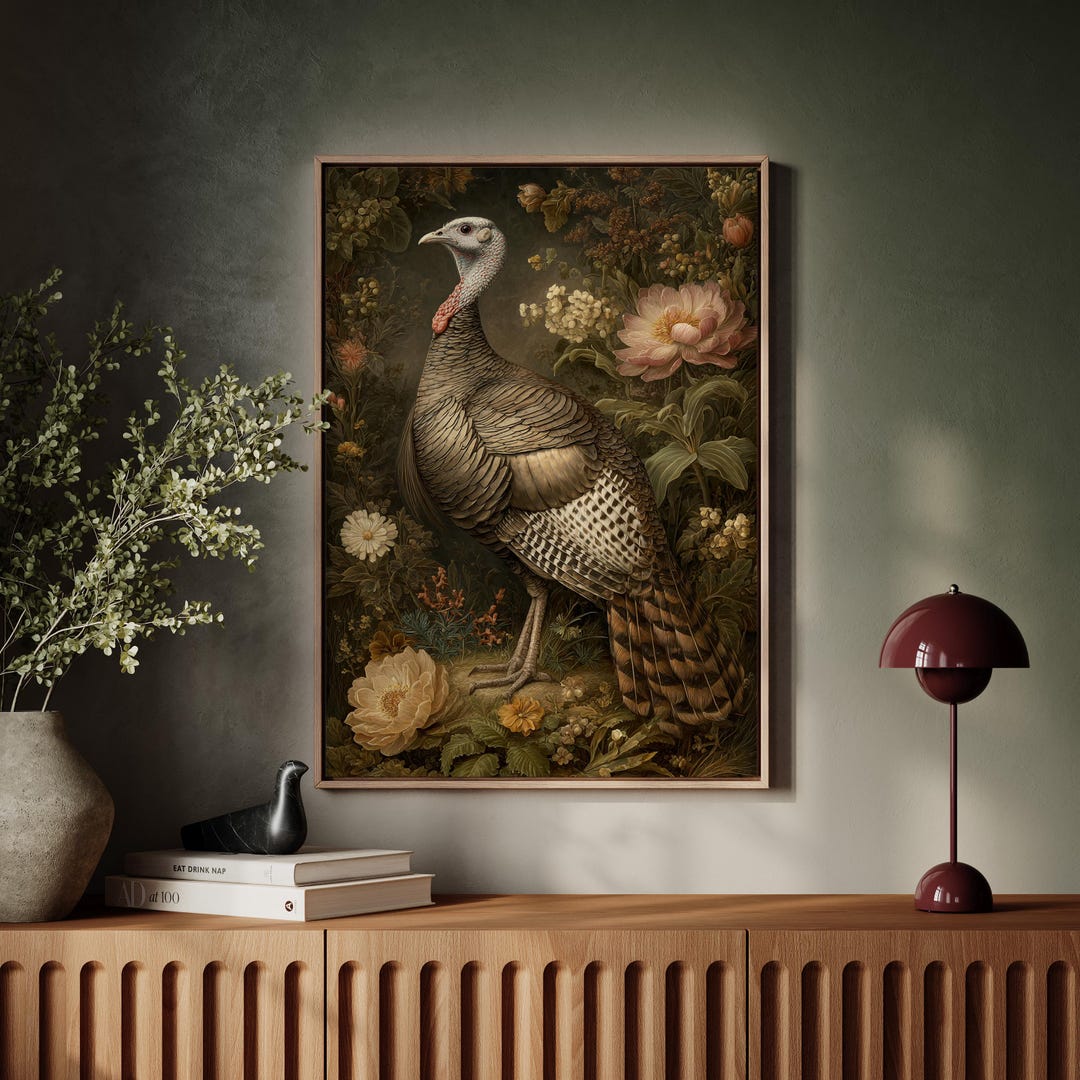 Turkey Among Autumn Blooms - Etsy