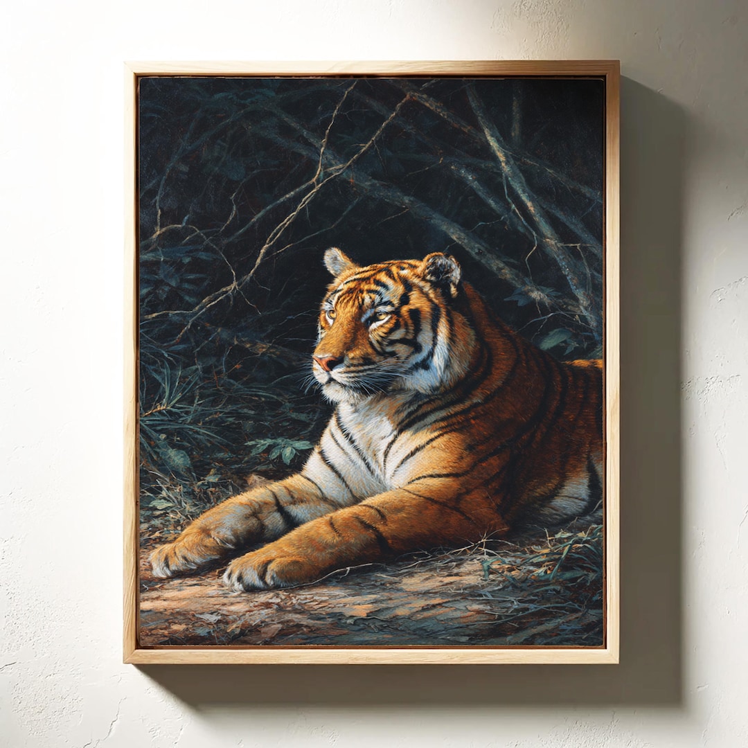 Majestic Tiger Painting | Wild Jungle Animal Wall Art - Etsy