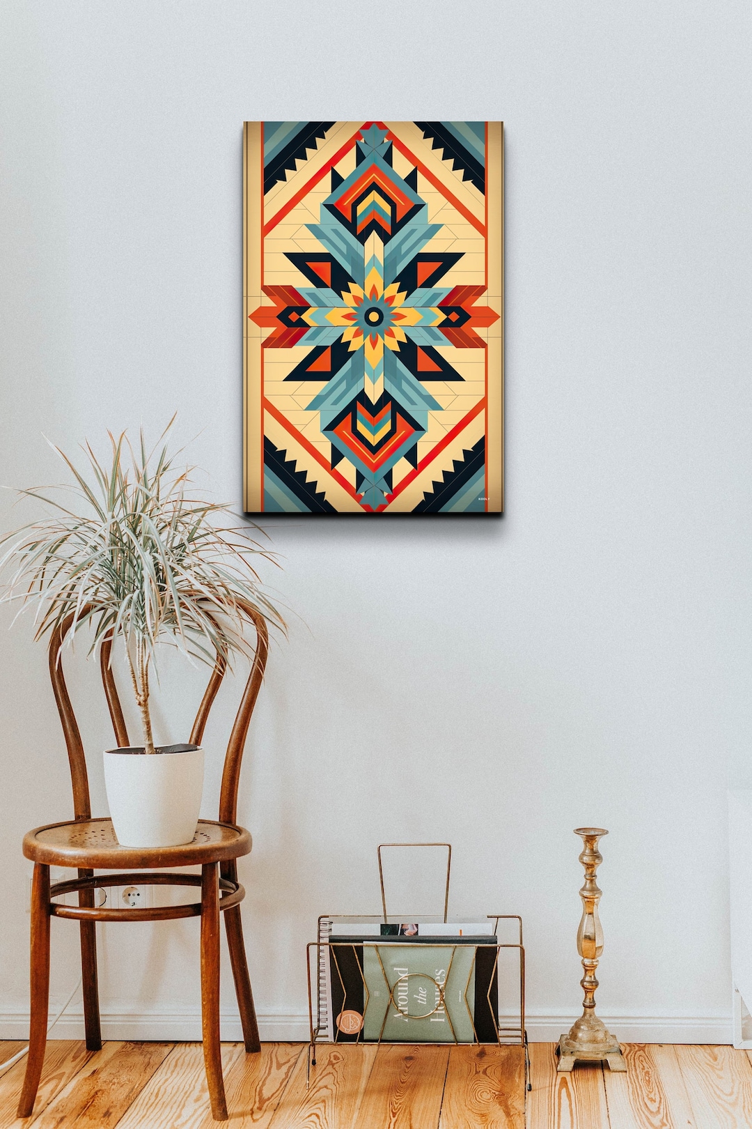 Southwestern Pattern Canvas Wall Art, Boho Pattern Canvas Wall Art ...