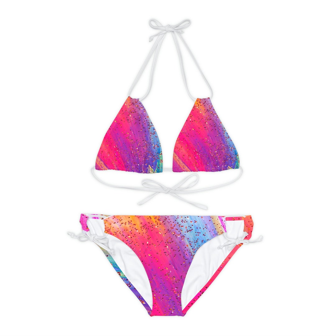Glitter Pattern Swim Bikini Hot Girl Summer Bikini - Etsy