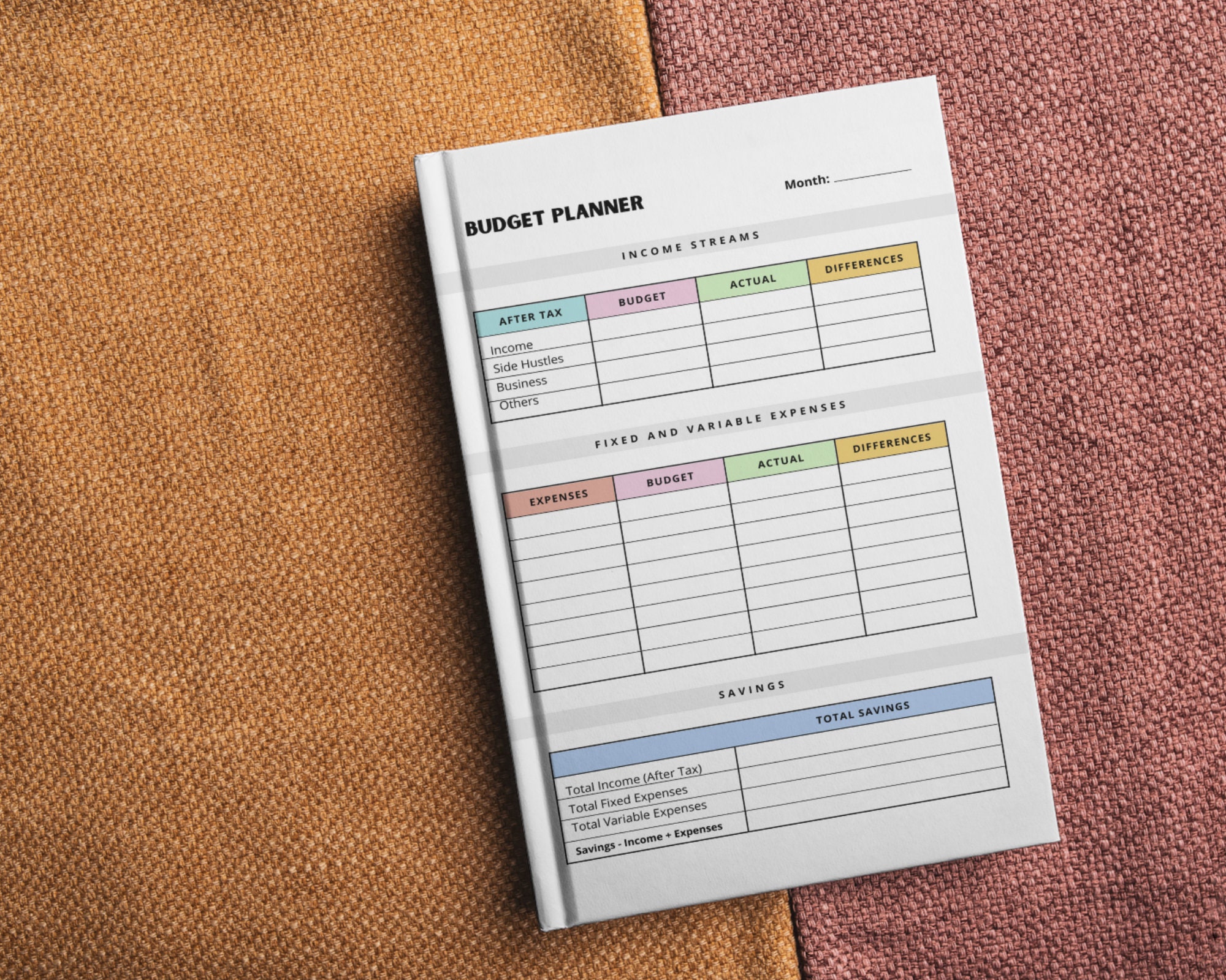 Budget Planner Printable & Fillable PDF, Budget Tracker Template ...
