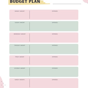 Monthly Budget Planner Printable & Fillable PDF, Budget Tracker ...