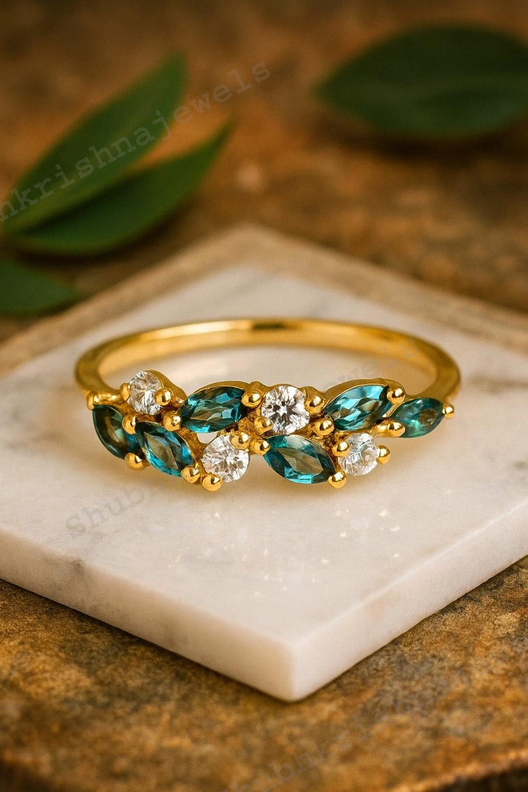 Alexandrite Wedding Band, Marquise Cut Alexandrite Cluster Ring ...