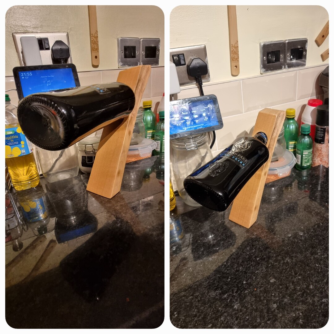 Hardwood Floating Bottle Holder - Etsy