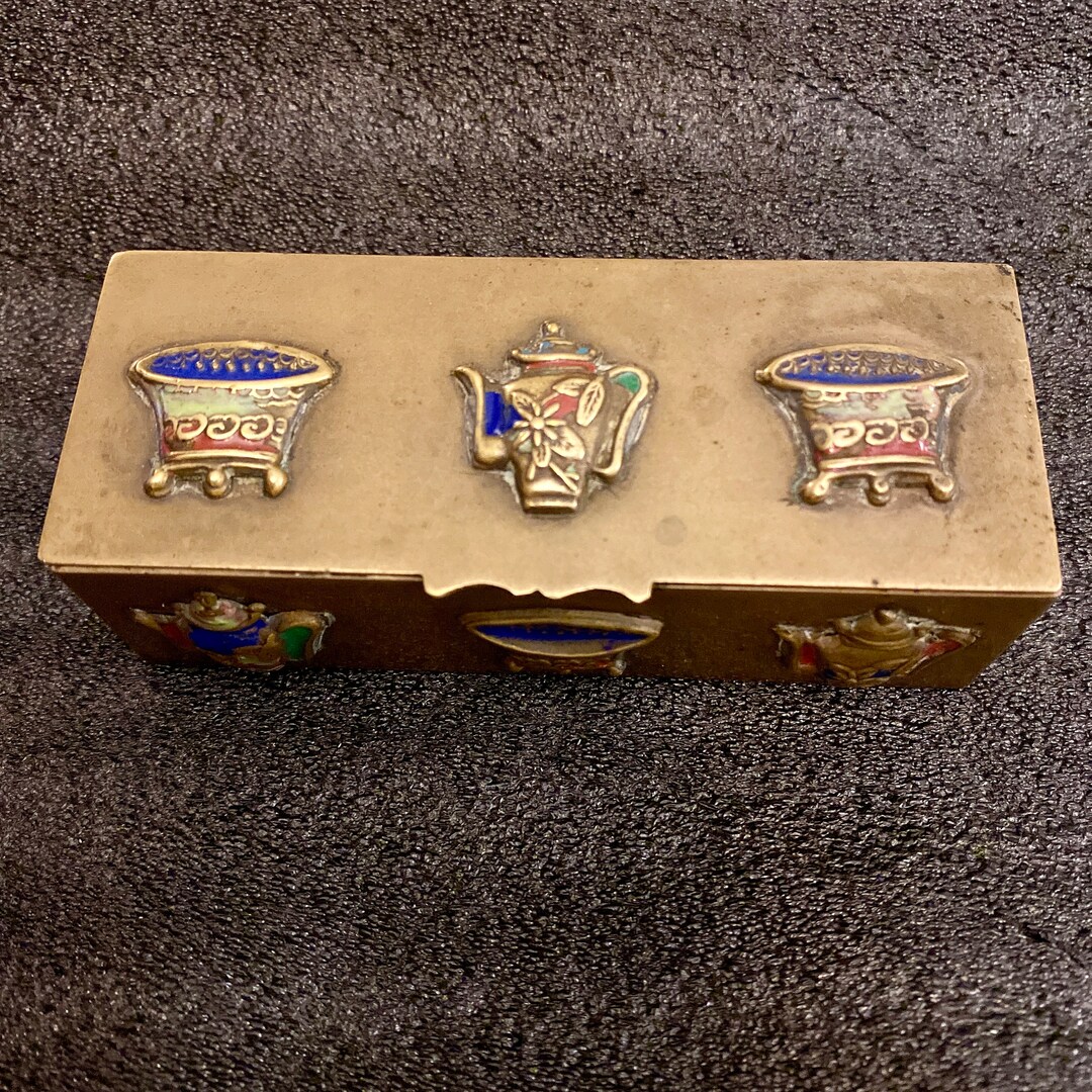 Vintage Chinese Stamp Box - Etsy