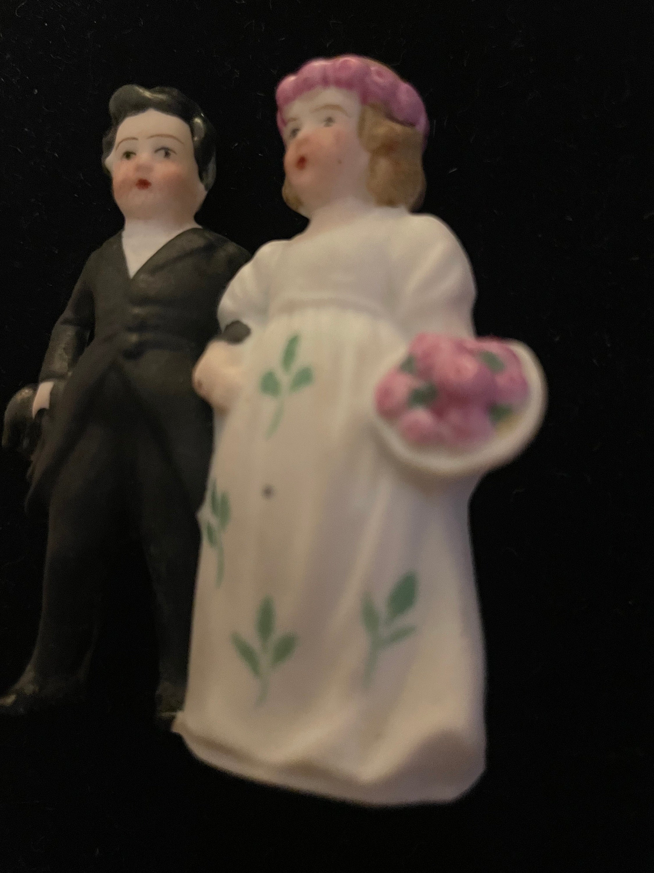 Antique Hertwig & Co Bride and Groom Bisqueware Figurines. Excellent ...