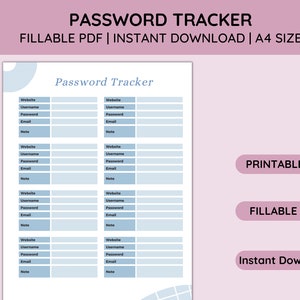 Password Tracker Log, Password Organizer, Password List Keeper, US ...