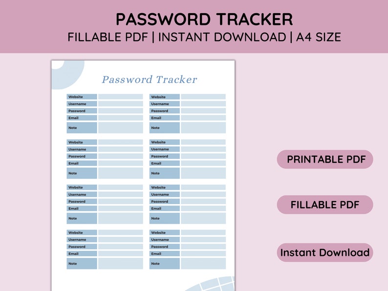 Password Tracker Log, Password Organizer, Password List Keeper, US ...