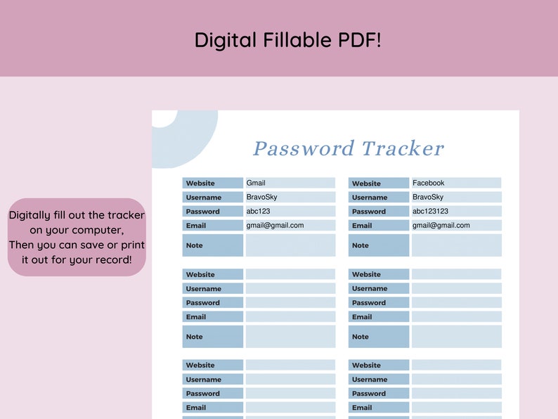 Password Tracker Log, Password Organizer, Password List Keeper, US ...