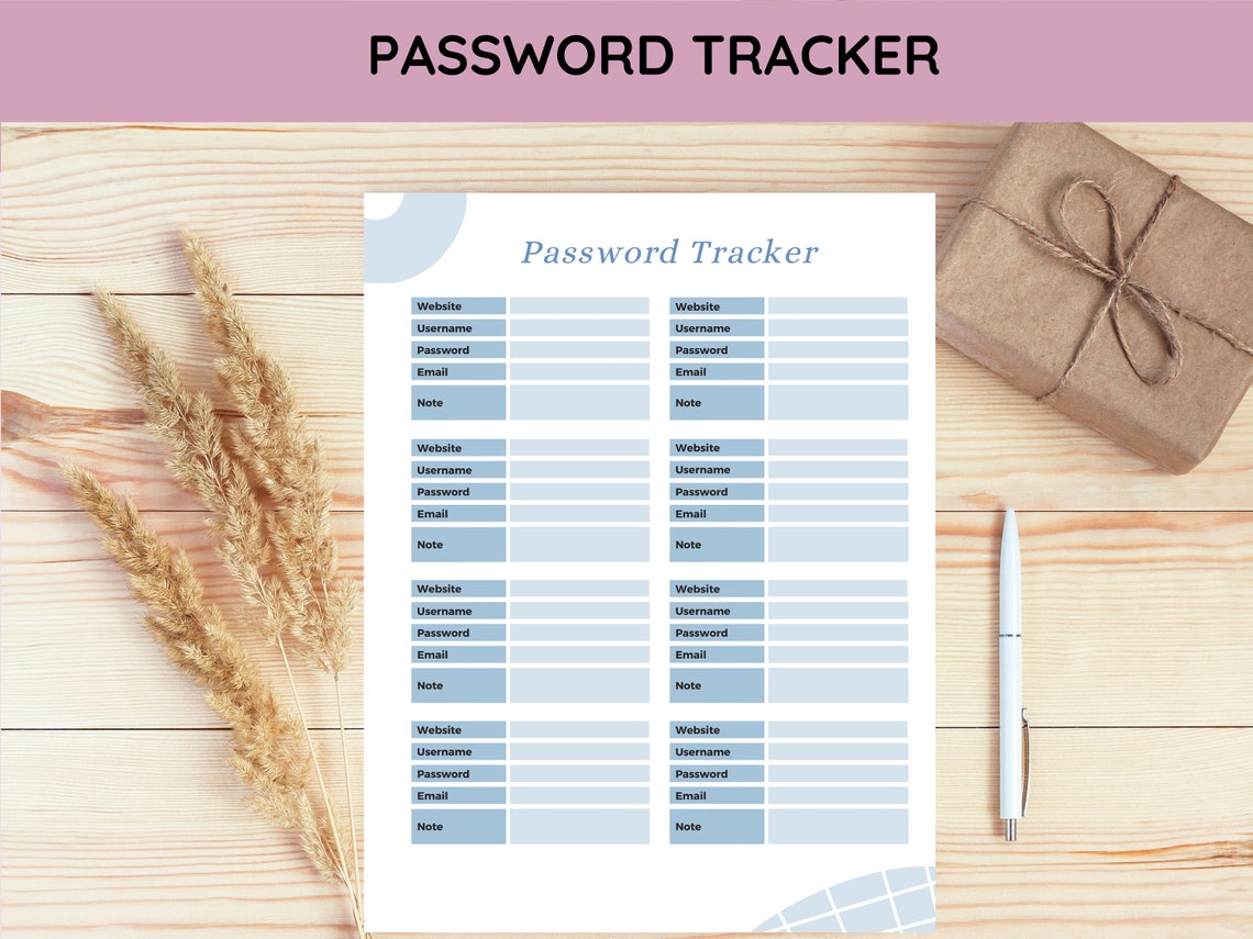 Password Tracker Log Password Organizer Password List - Etsy