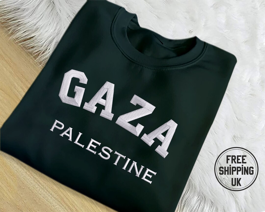Palestine Gaza Embroidered Sweater, Palestine Comfort Colors Sweatshirt ...