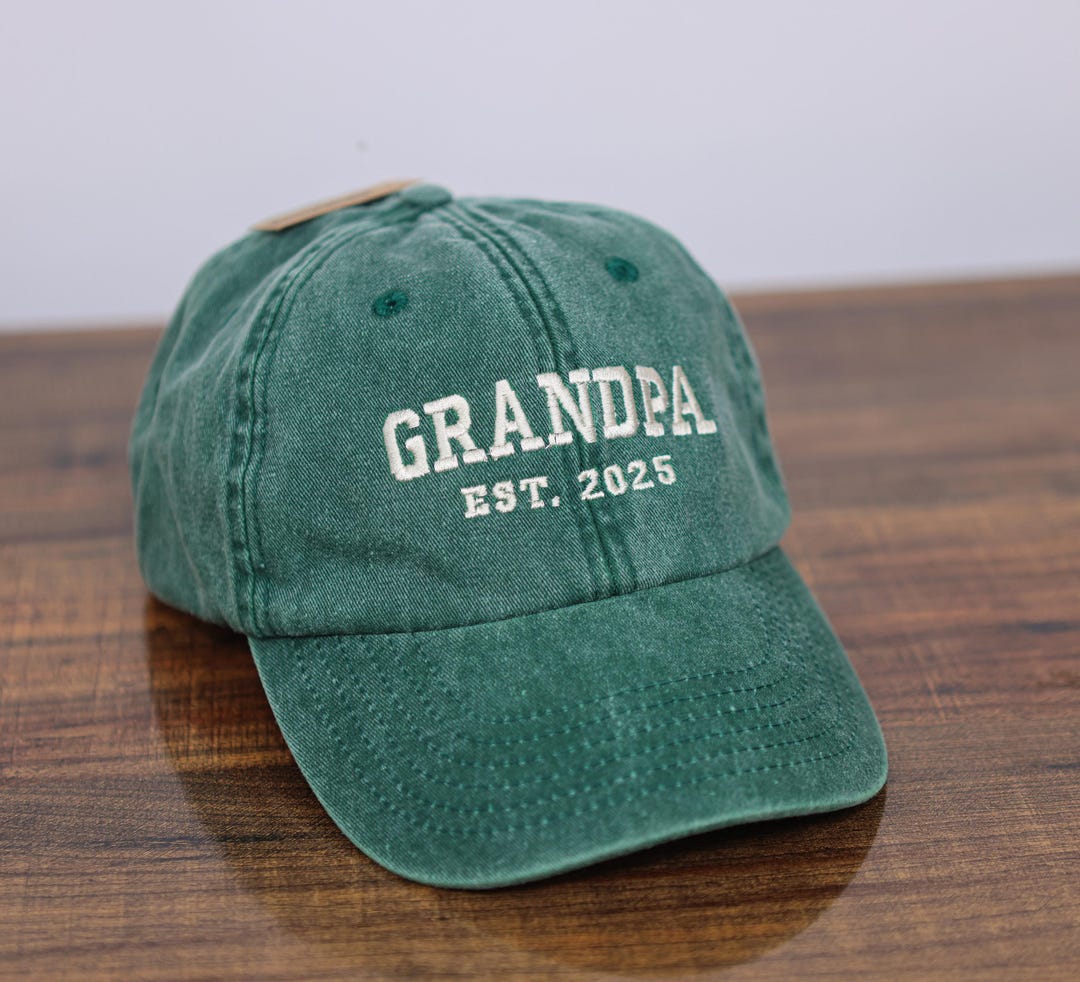 Personalised Grandpa Embroidered Cap, Custom Vintage Baseball Hat ...