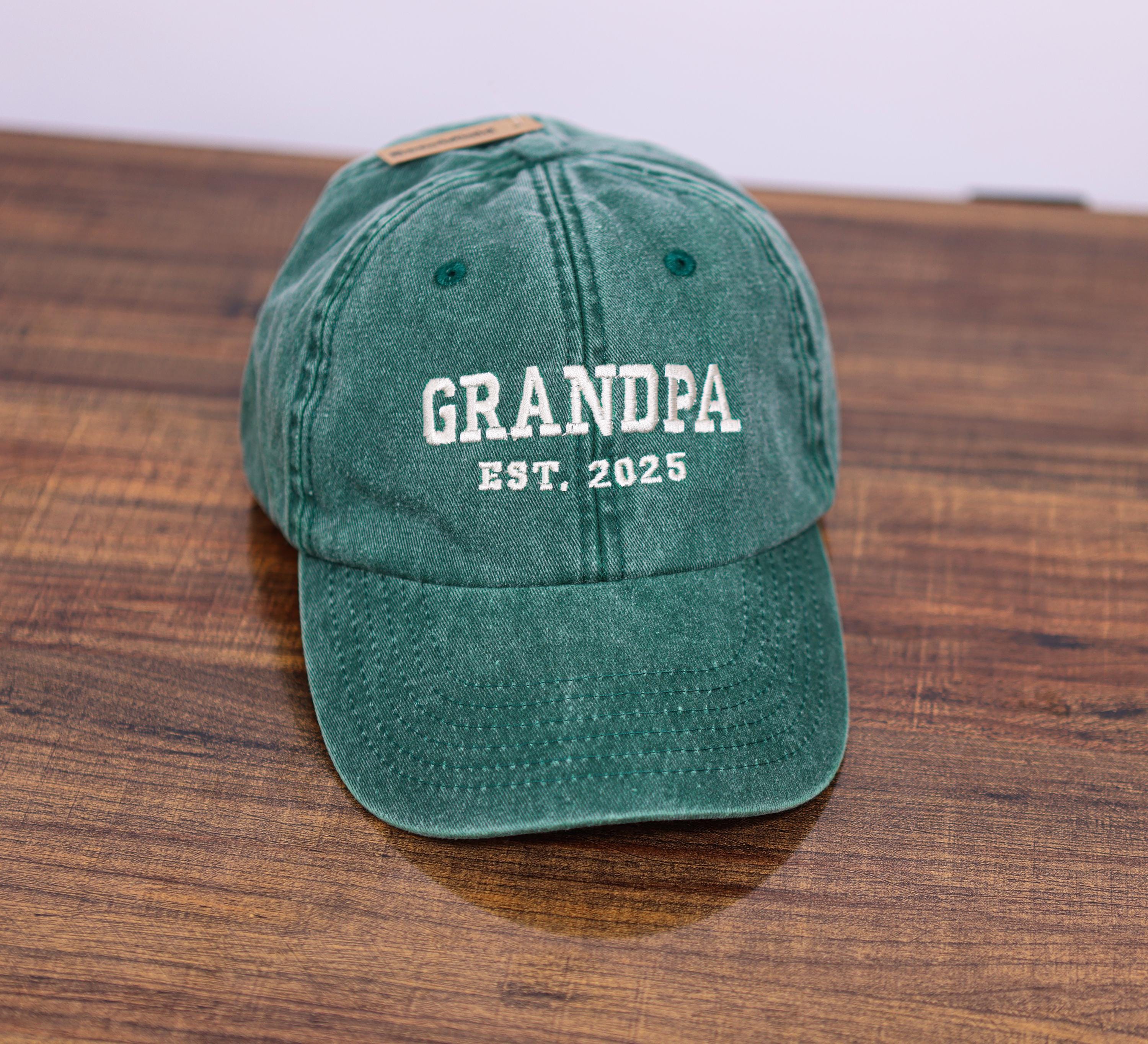 Personalised Grandpa Embroidered Cap, Custom Vintage Baseball Hat ...