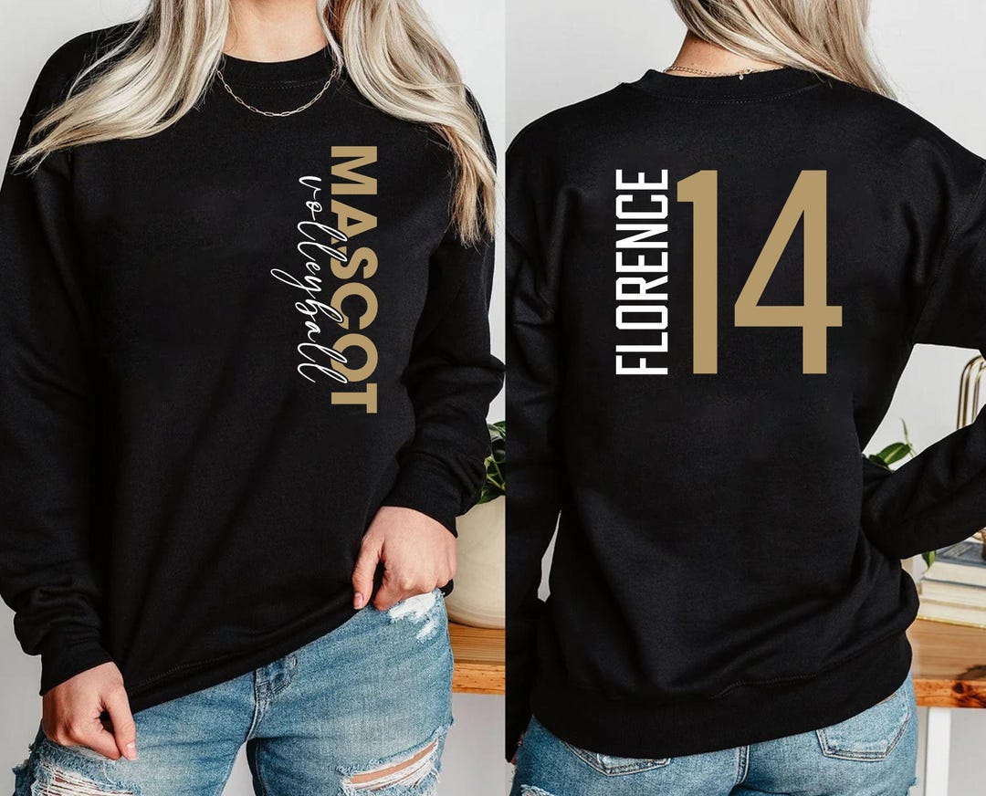 Personalised Mascot Volleyball Sweatshirt, Custom Volleyball Mom ...