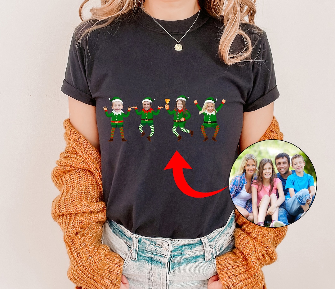 Personalized Family Photo Elf T Shirt, Christmas Elf Family Funny ...