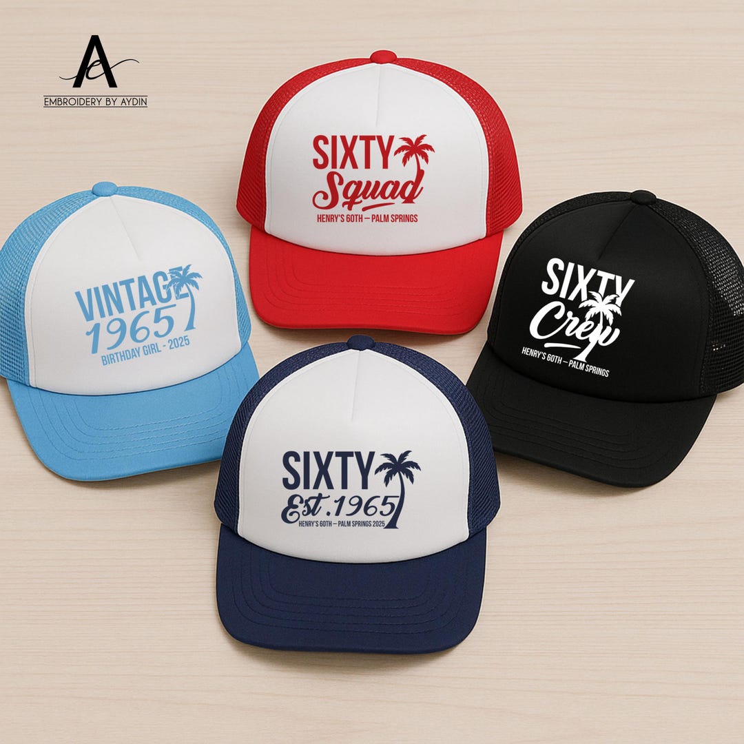 Personalised 50th Birthday Squad Caps, Custom Vacation and Birthday ...