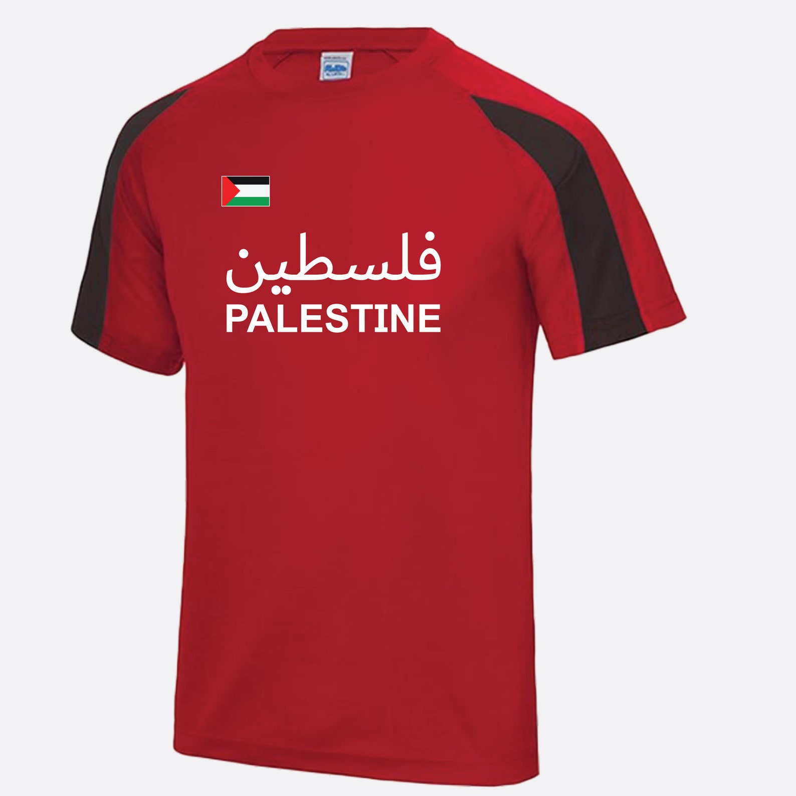 Palestine Flag Football Shirt, Palestine Arabic Name Printed T Shirt ...