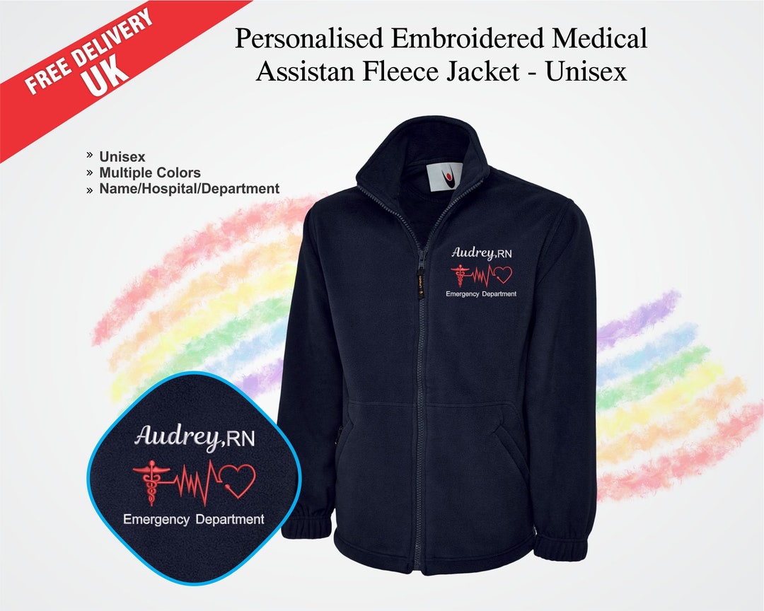 Embroidered Medical Assistant Fleece Jackets, Custom Name/hospital ...