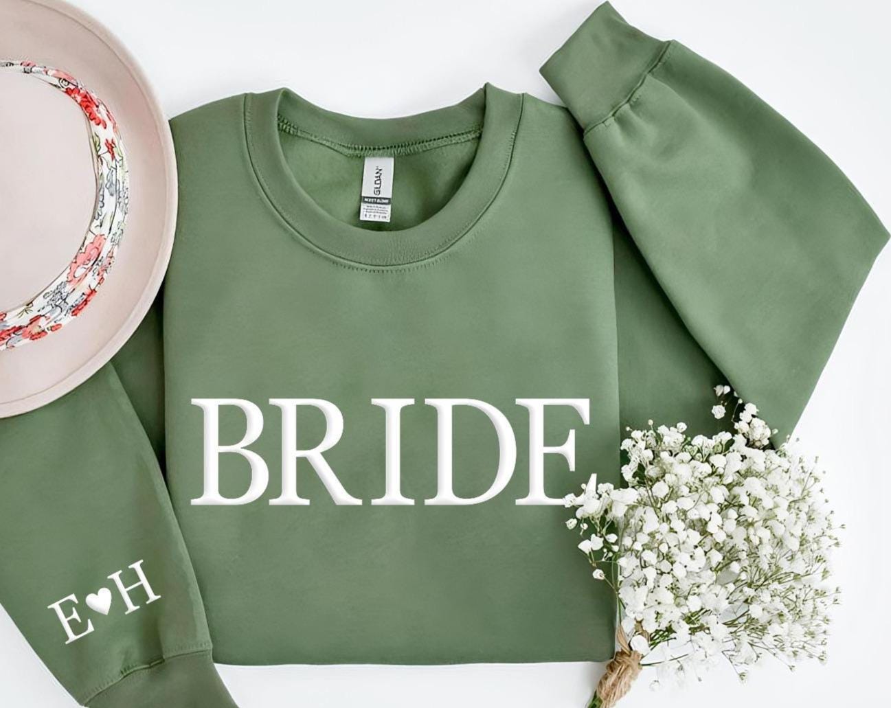 Personalised Bride Embossed Sweater, Custom Bridal Anniversary ...