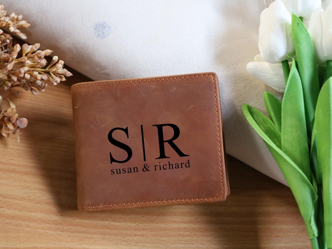Custom Wallet for Men, Engraved Sketch From Portrait Wallets, Boyfriend ...