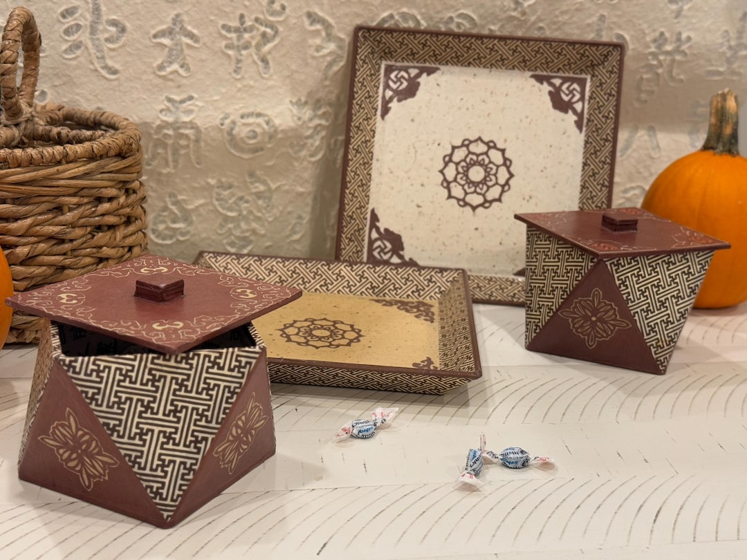 Traditional Korean Hanji Handmade Craft | Pencil Holder | Jewelry Box ...