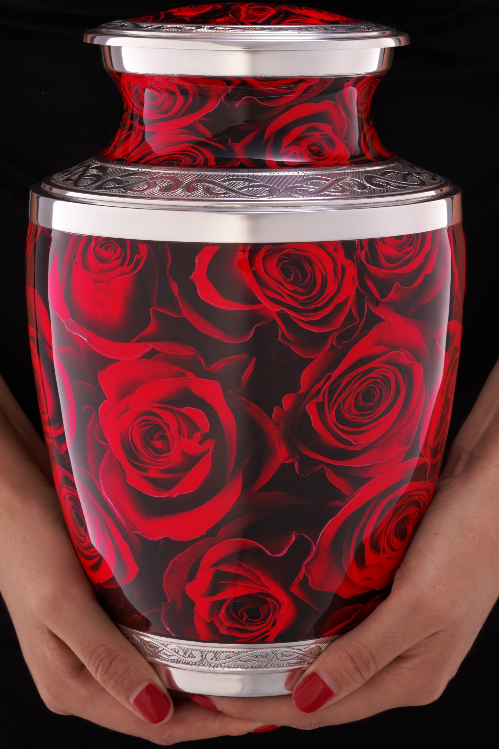 Crimson Rose Urn for Human Ashes Adult Female | Cremation Funeral ...
