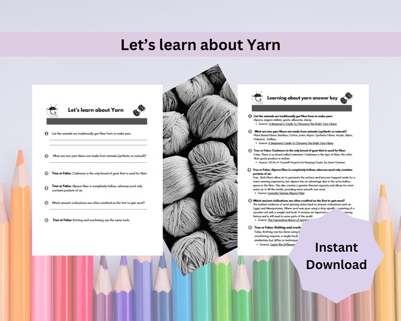 Lets Learn About Yarn - Etsy
