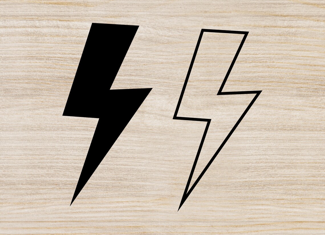 Lightning Svg, Lightning Outline Svg, Lightning Cricut Cut File ...